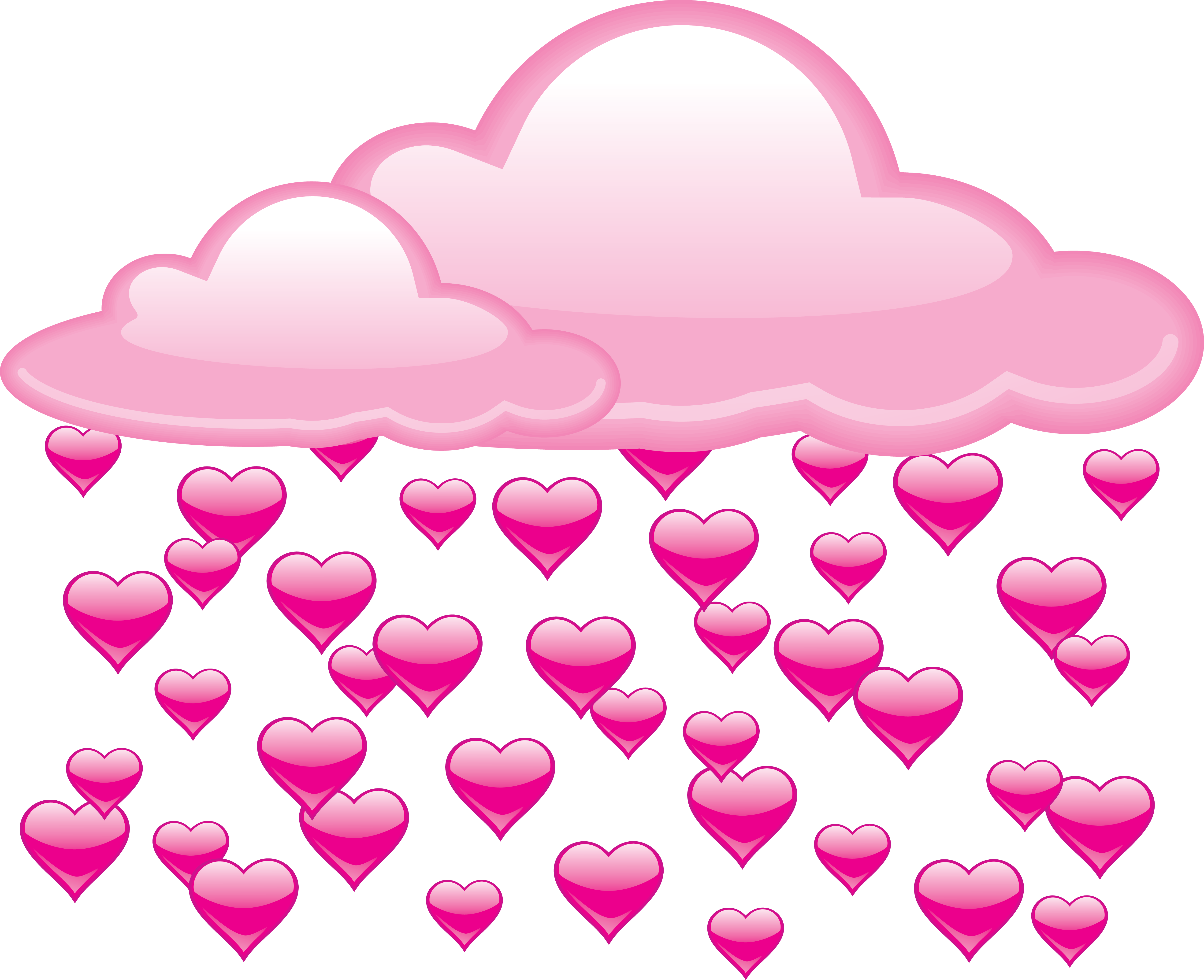 Download Rain Love Heart Clip Art - Raining Hearts Png - ClipartKey