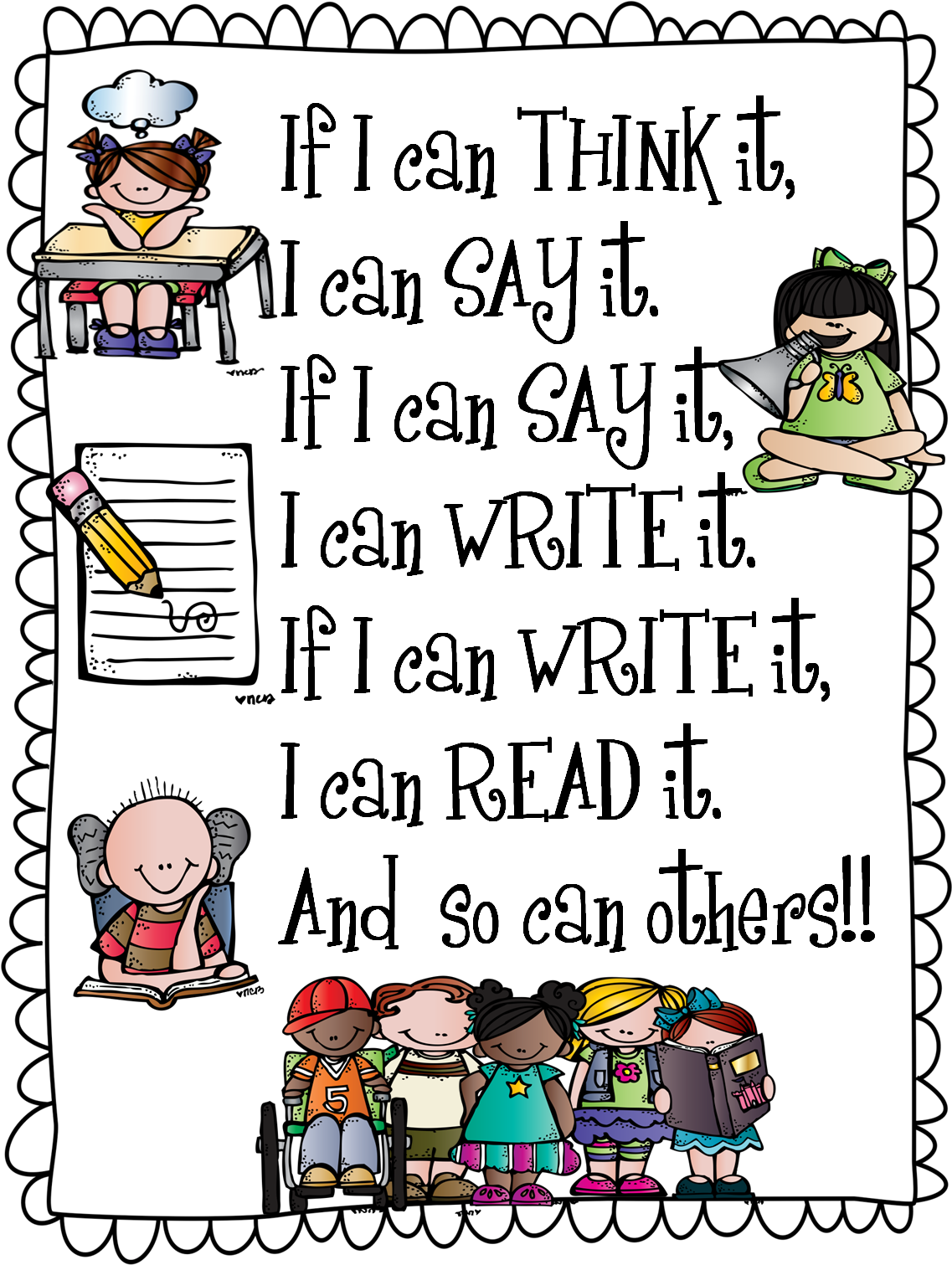 Download Reading And Writing Poster - ClipartKey