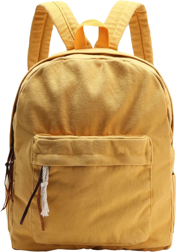 Download Yellow Backpack🌝 - Yellow Zipper Front Canvas Backpack ...
