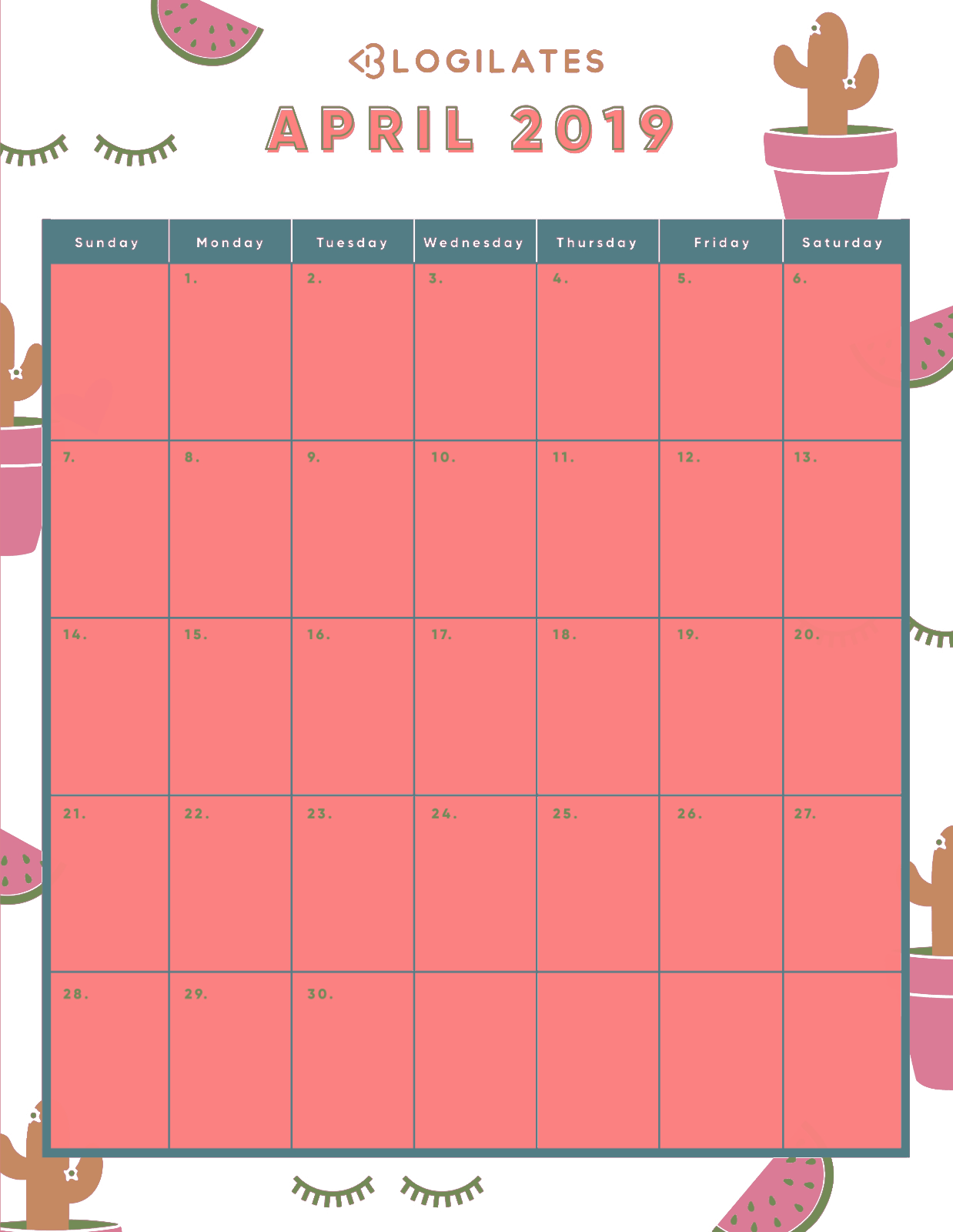 Download April Calendar Png 2019 Image - Calendar By Month 2019 Png ...