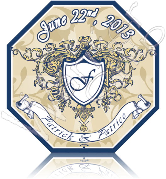 Download Personalized Poker Chip Ceramic Octagon - Blue Fancy Design ...