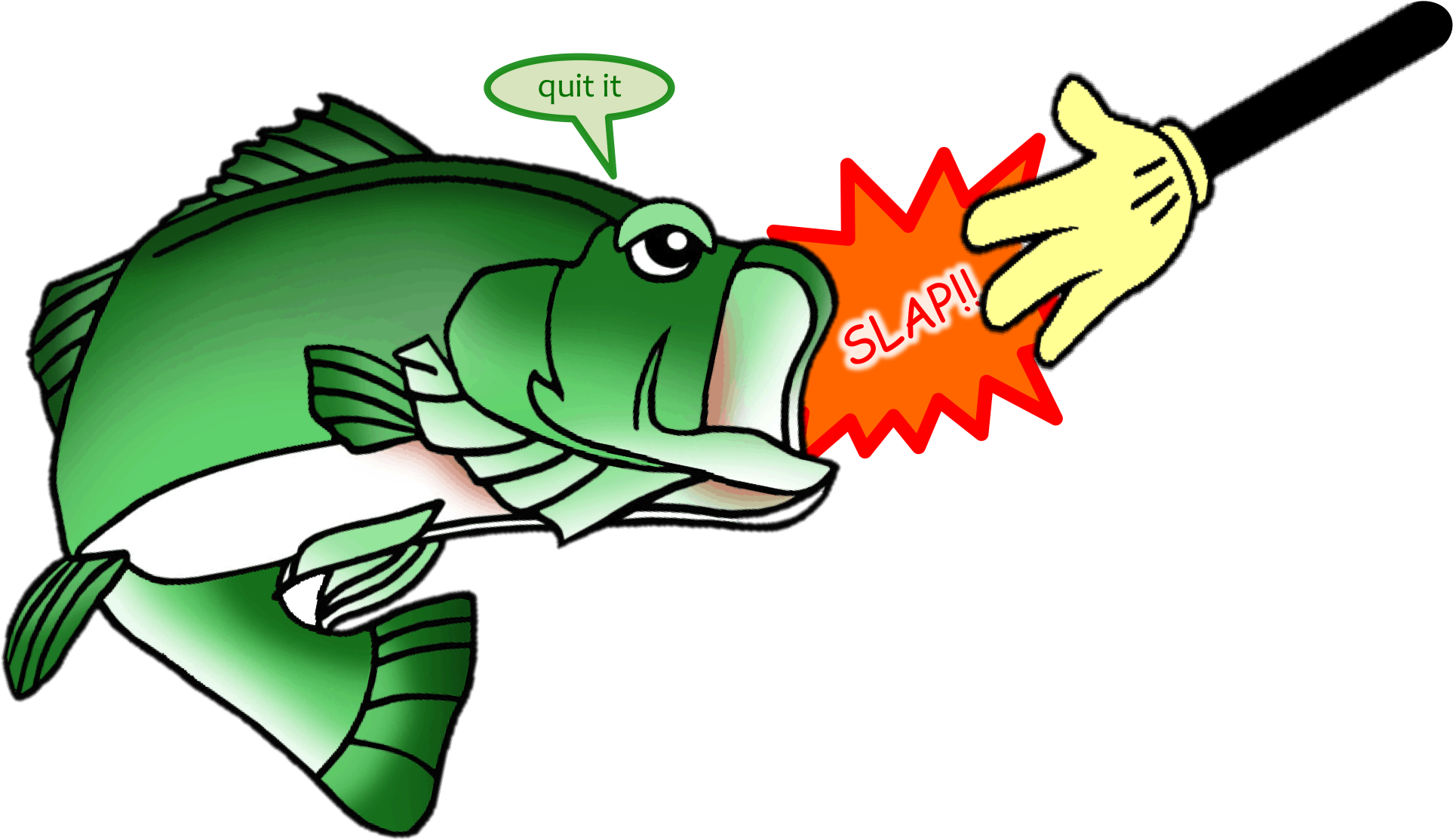 Download Clip Art Slapping Clip Art - Slap The Bass Fish - ClipartKey
