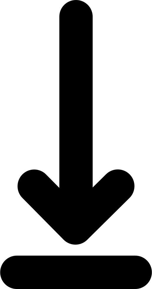 Download Straight Down Arrow On A Line Comments - Download File Icon - ClipartKey