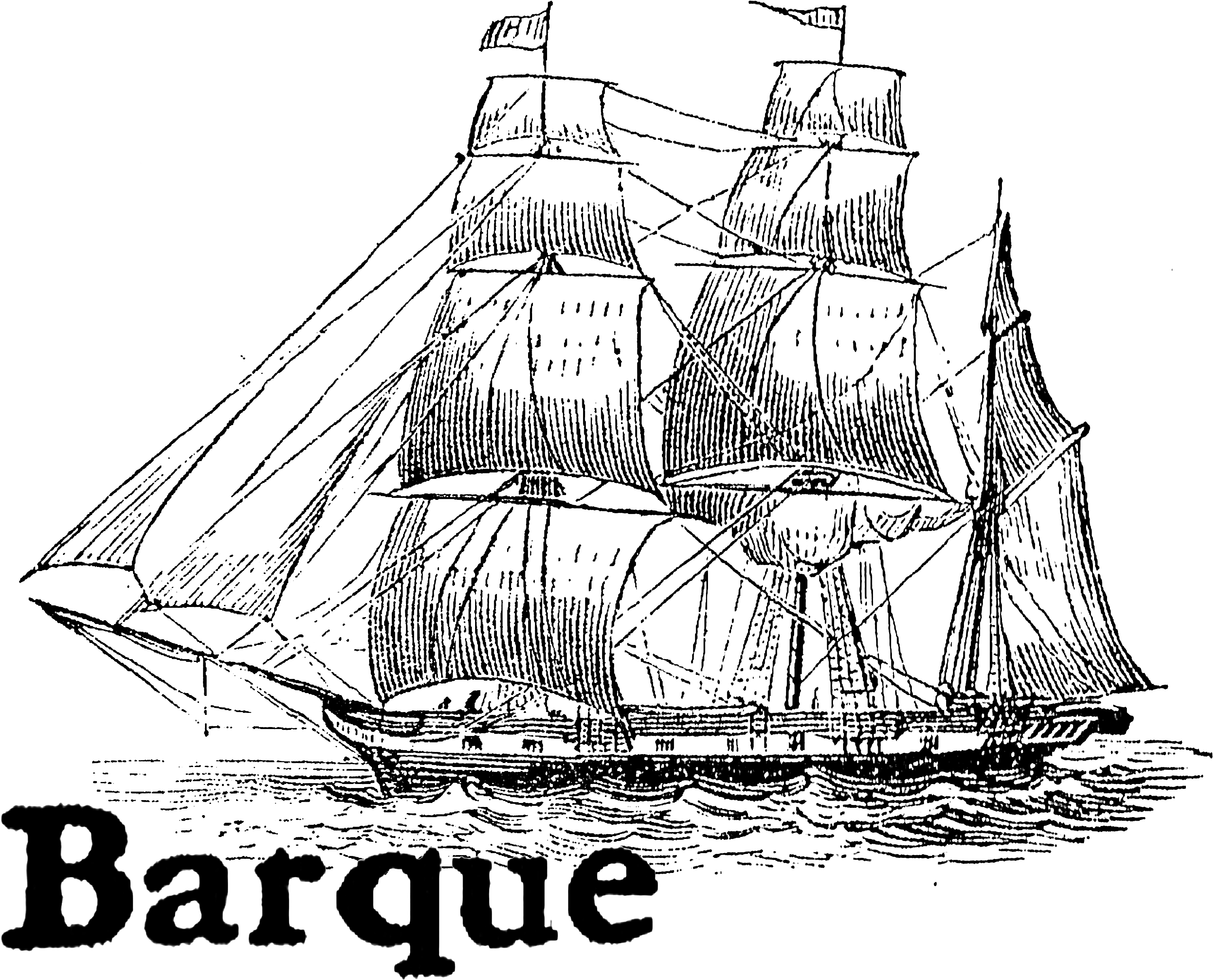 Download Barque Ship Clipart - ClipartKey