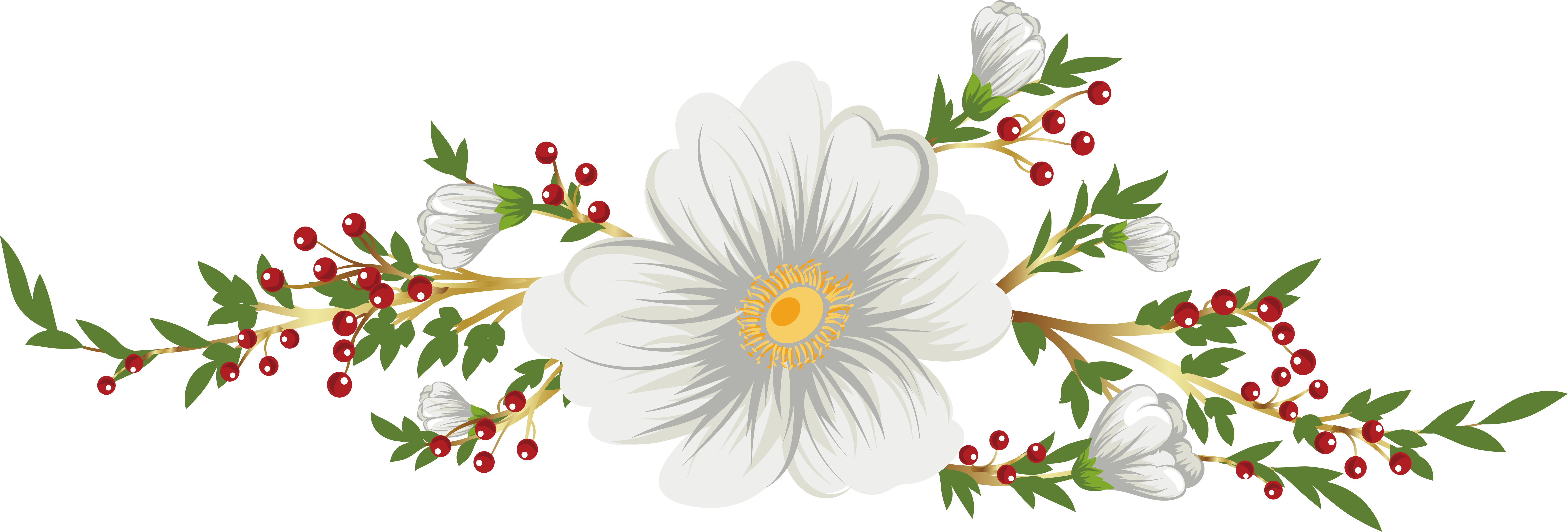 Download Transparent White Flower Clipart Png - Flor Png Dibujo ...