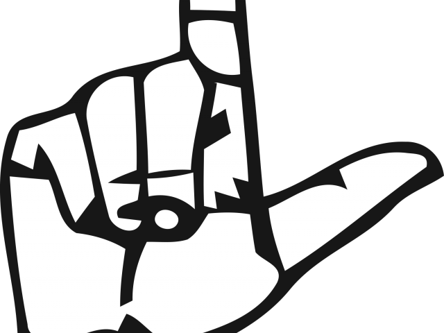Download Transparent Asl Clipart - Hand Signal Letter L - ClipartKey