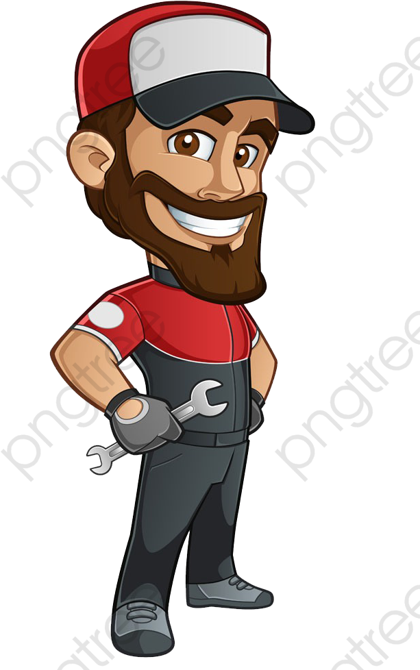 Download Cartoon Maintenance Worker, Cartoon Clipart, With Red ...