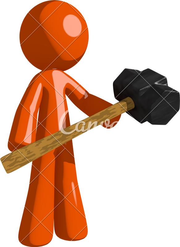 Download Clip Art Orange Giant Sledge Photos - Sledgehammer - ClipartKey