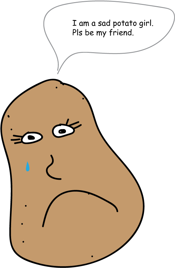 Download Drawn Potato Sad - ClipartKey