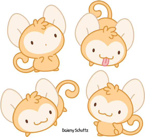 Download Clip Art Collection Of Free Drawing - Cute Chibi Monkey ...