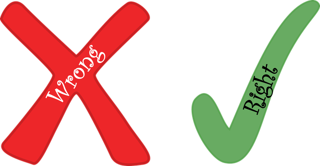 Download Right Wrong Clipart - Right And Wrong Png - ClipartKey