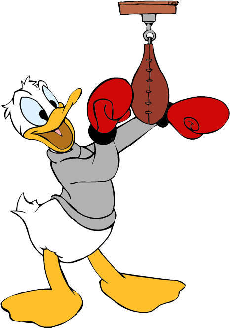 Download Donald Duck With Boxing Gloves - ClipartKey