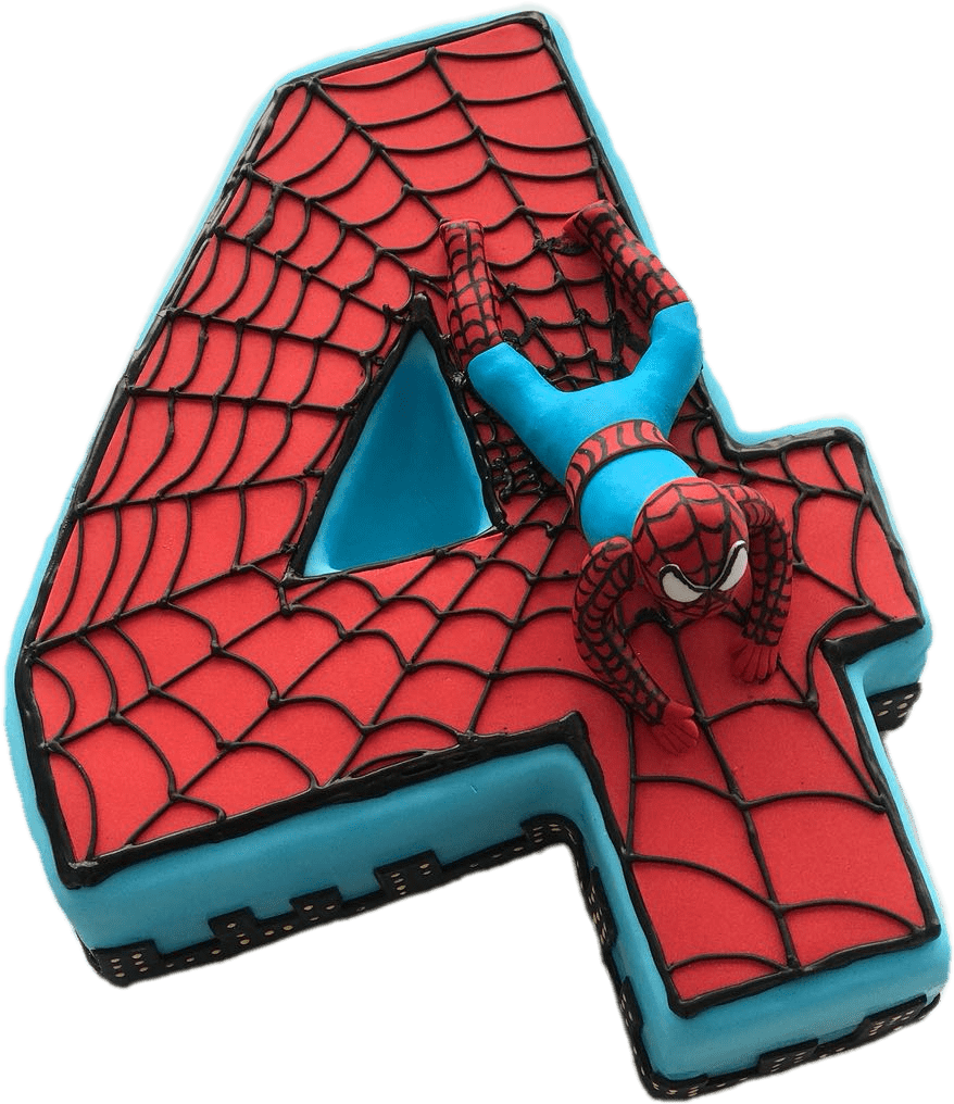 Download Spiderman Clipart Number - Number 4 Spiderman Background ...