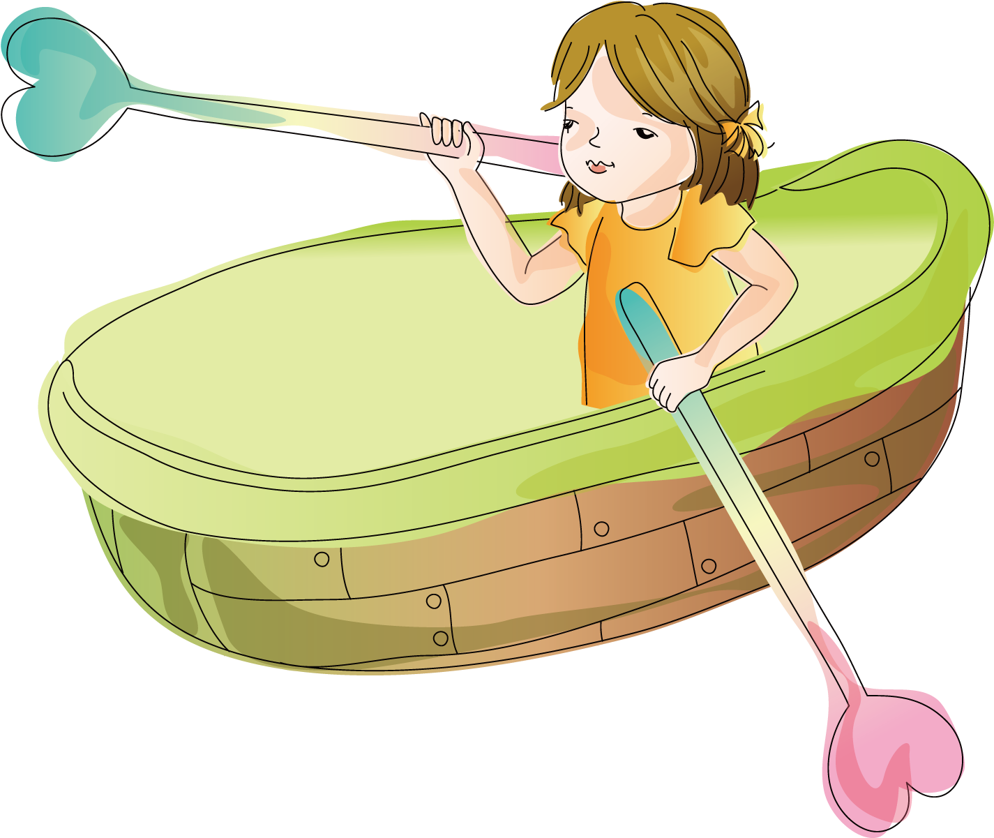 Download Transparent Rowing Clipart - Cartoon - ClipartKey