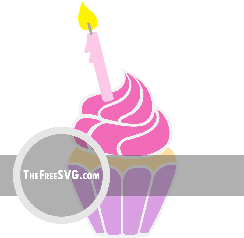 Download Pink Birthday Cupcake - Birthday Cupcake Svg Free - ClipartKey