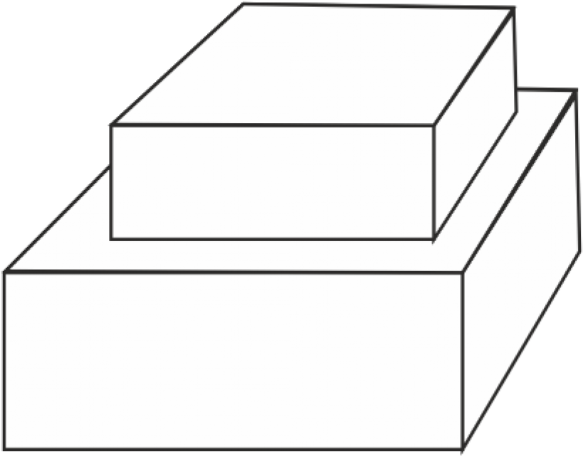 Download Two Tier Square Cake - Line Art - ClipartKey