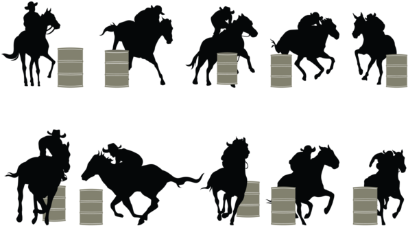 Download Barrel Racing Silhouette Vector - Clip Art Silhouette Barrel ...