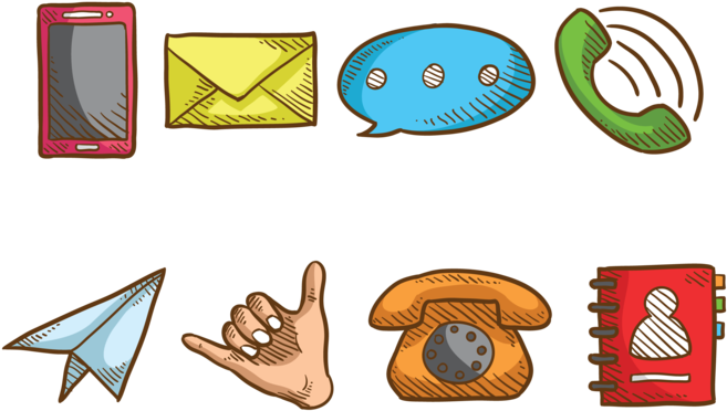 Download Sketchy Contact Me Icons Vector - Vector Contact Logo Png ...