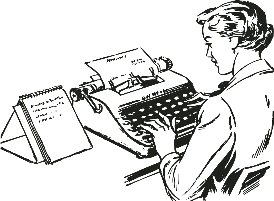 Download Clipart Freeuse Stock Drip Draw For - Typist Clipart Black And ...