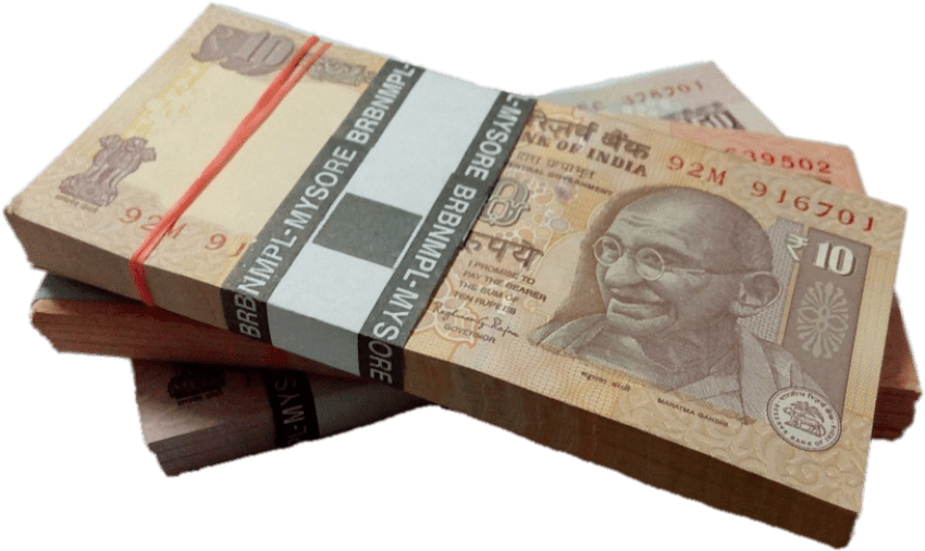 Download Stacks Of Rupee Notes - New Indian Rupees Png - ClipartKey