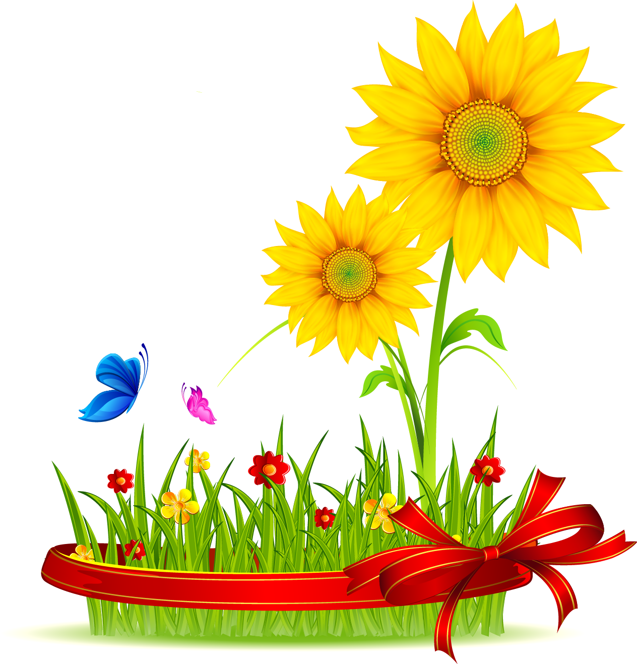Download Transparent Sunflower Garden Clipart - Yellow Flower Clipart ...