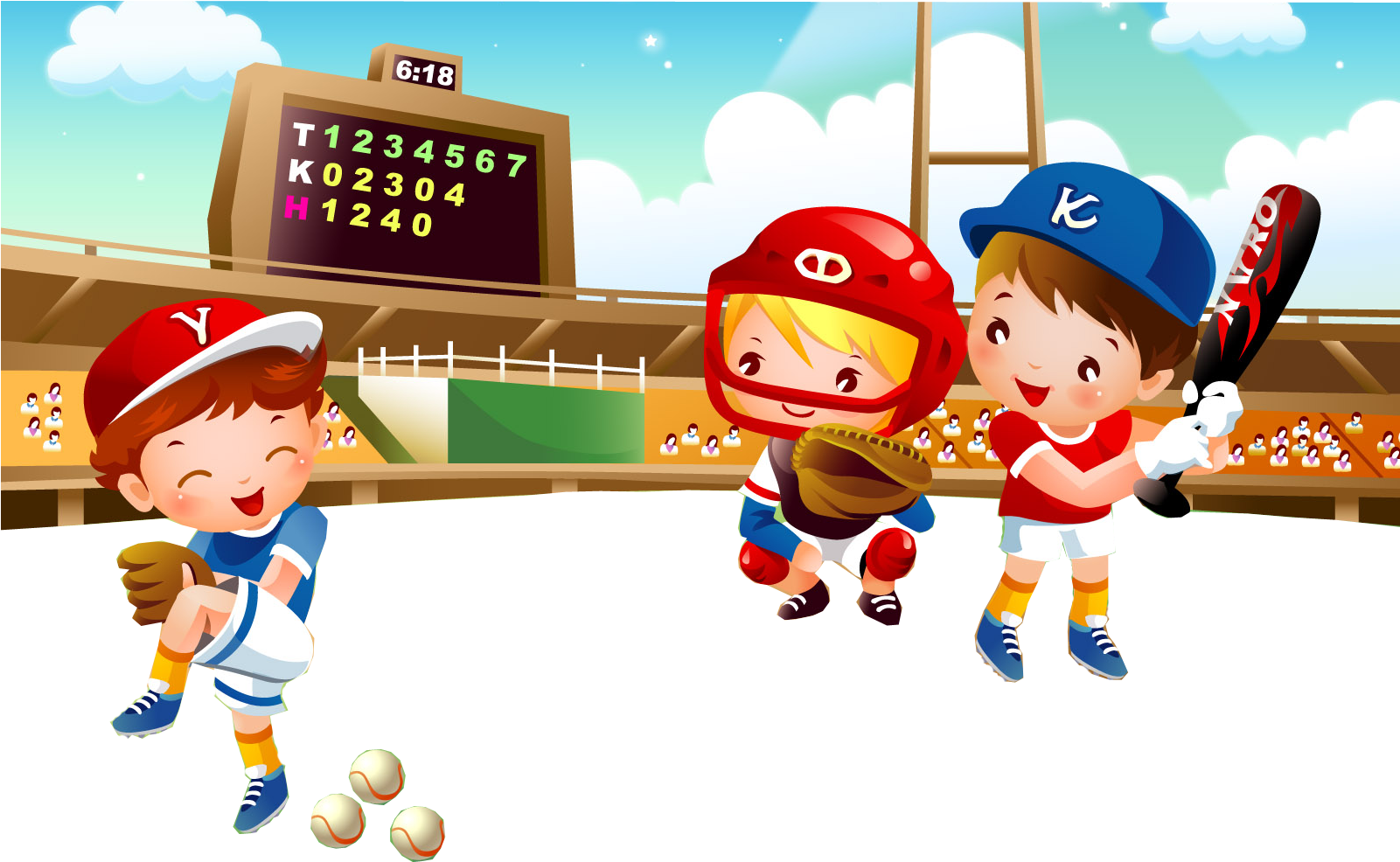 Download Free Clipart Baseball Game - Cartoon Baseball Game Clipart ...