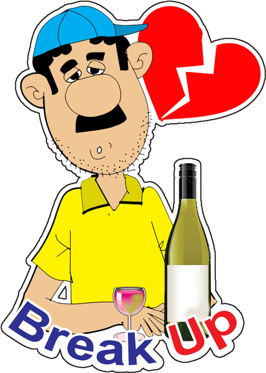 Download Break Up Sad Sticker - Cartoon - ClipartKey