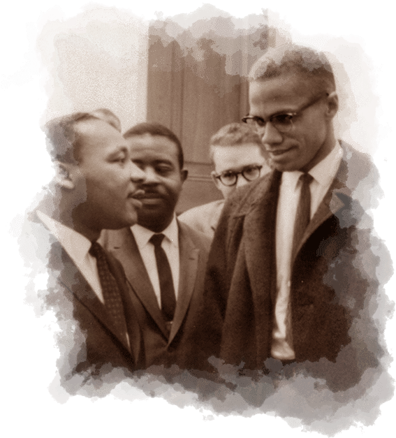 Download Transparent Malcolm X Png - Martin Luther King With Malcolm X ...
