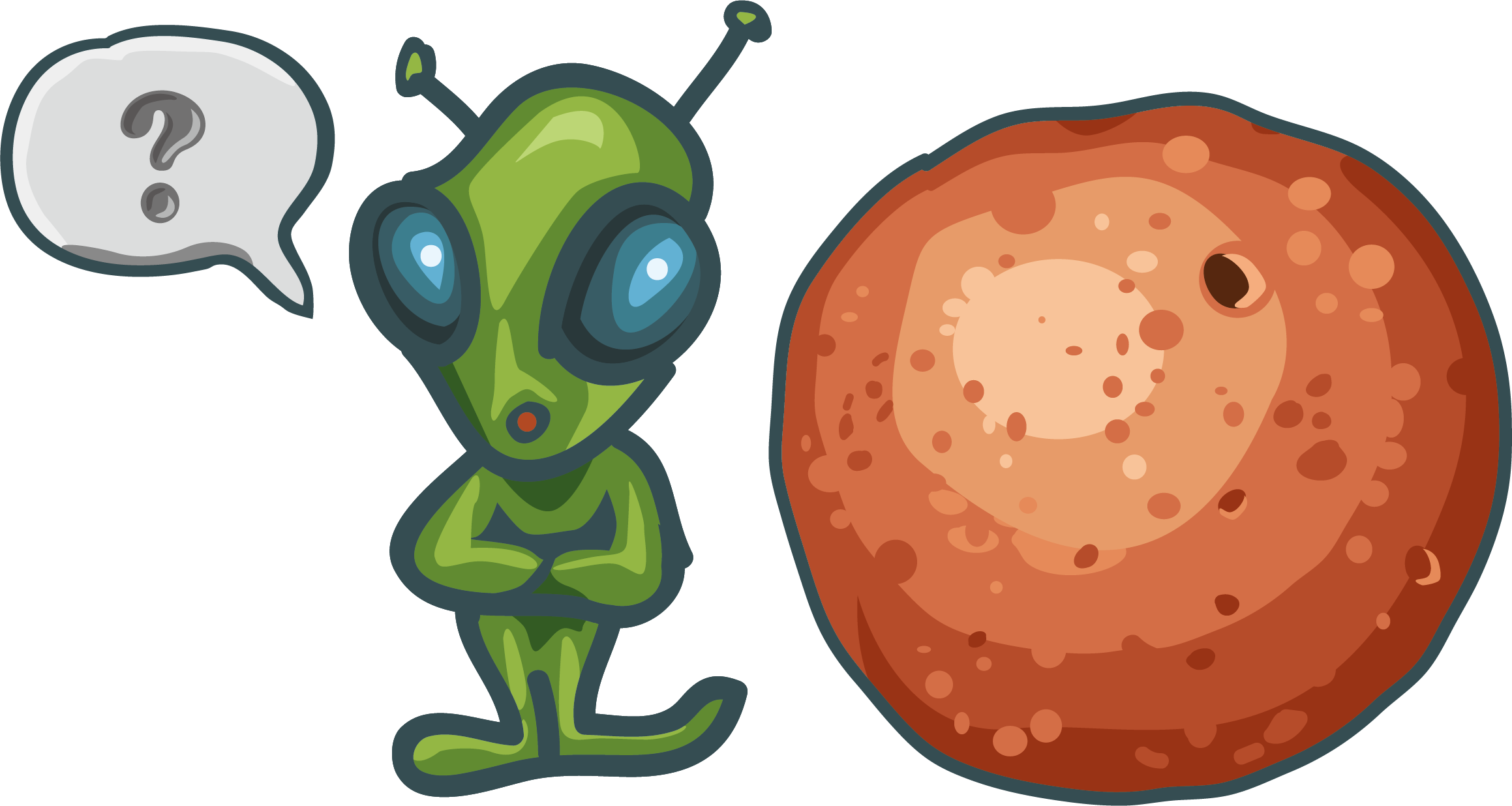 Download Transparent Alien Planet Clipart - Alien Question Mark ...