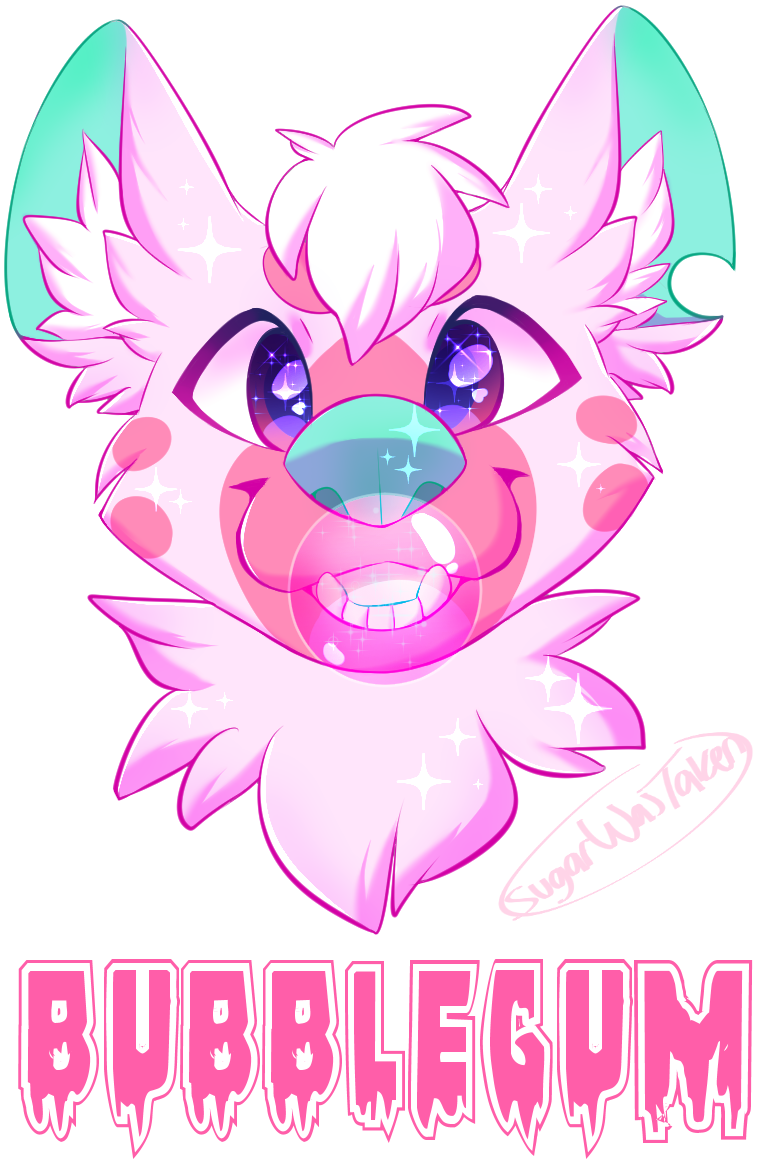 Download Clip Art Badge Bubblegum Weasyl - Hyena Fursuit Badge - ClipartKey