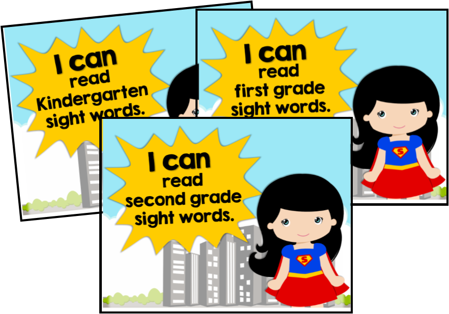Download Superhero Sight Words Clipart - ClipartKey