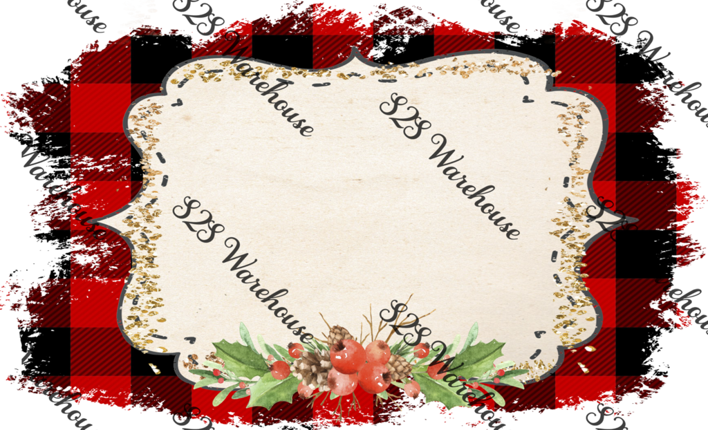 Download Buffalo Plaid Holly Logo Frame - Circle - ClipartKey