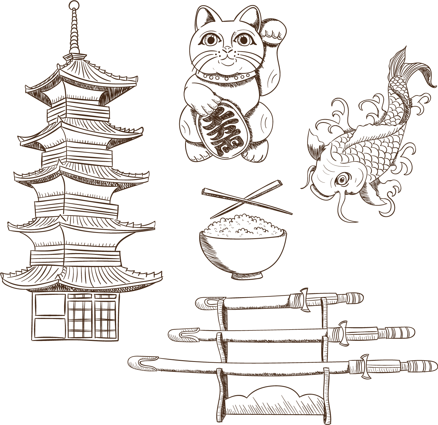 Download Japanese Line Art - Japan Line Vector Png - ClipartKey
