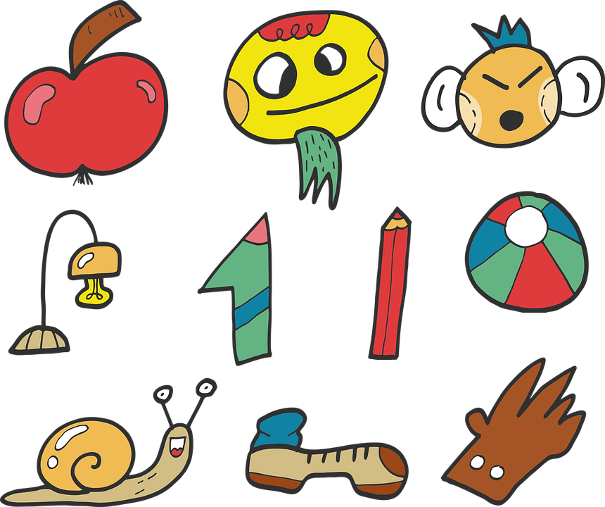 Download Funny Face, Apple, Number, One, Snail, Pencil, Ball - ClipartKey