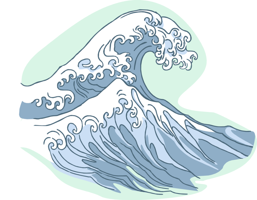 Download Vector Illustration Of Ocean Waves Cresting - Kelly Mill ...