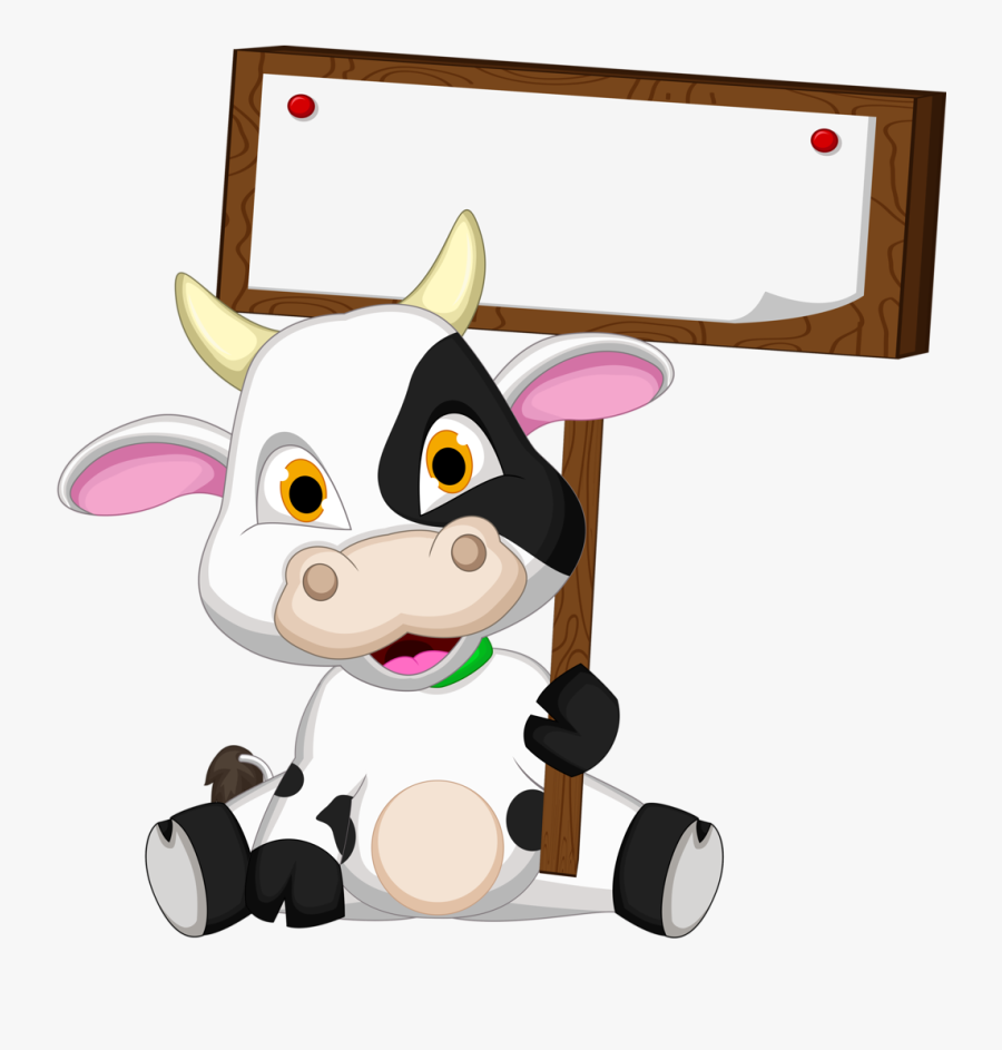 Moo Cow Vector Clip Art Eps Images - Animals With Name Tag , Free ...