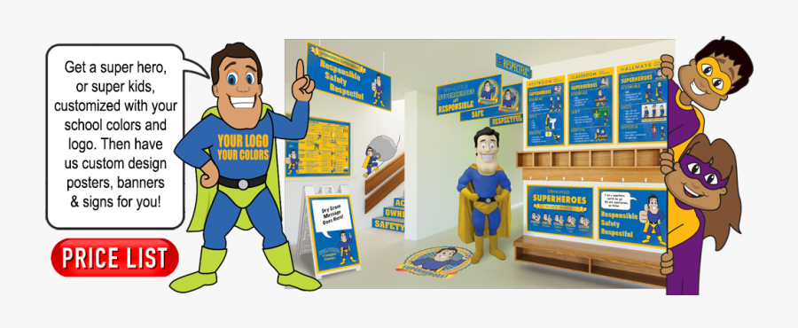 Pbis Hero Posters - Cartoon , Free Transparent Clipart - ClipartKey