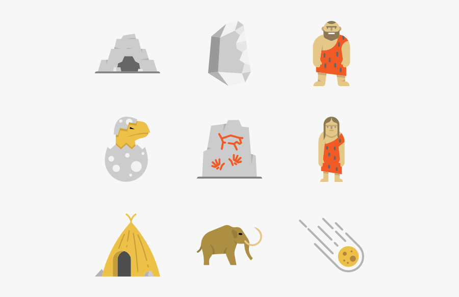 Prehistoric Icons Free Vector , Free Transparent Clipart - ClipartKey