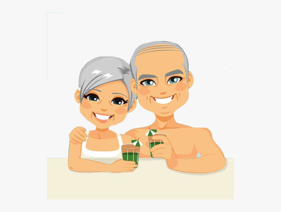 Old Age Illustration Royalty-free Middle Couple Aged - Cartoon Middle ...