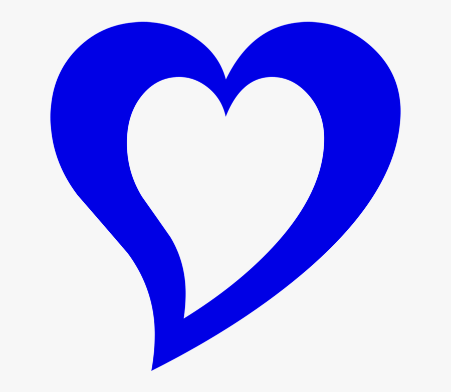Blue Heart Outline Design Love Valentine Day - 3d Blue Heart Outline ...
