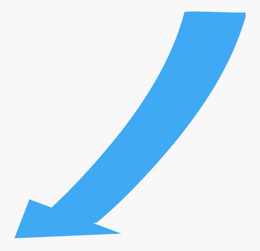 Curved, Narrow Directional Arrow Pointing To The Lower - Left Down ...
