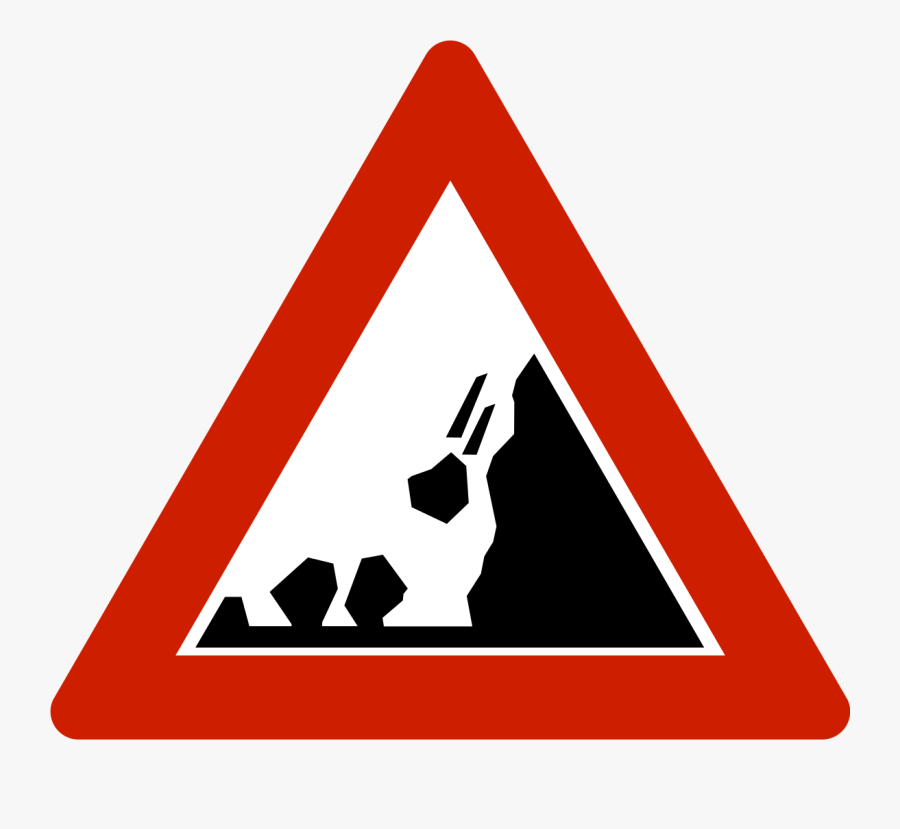 Transparent Dirt Road Clipart - Falling Rocks Ahead Sign , Free ...
