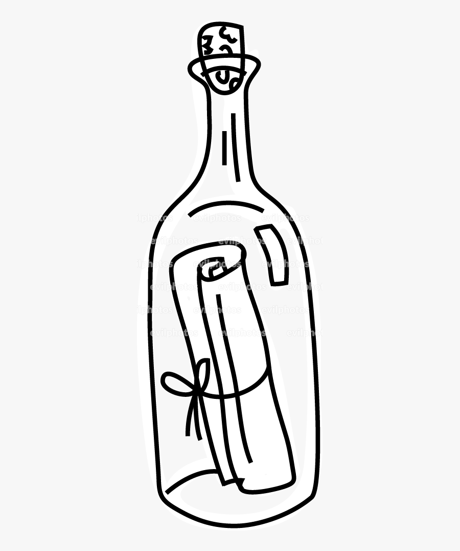 Message In A Bottle Drawing Vector And Stock Photo , Free Transparent ...