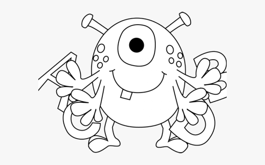 Monster Clipart Black And White - Illustration , Free Transparent ...