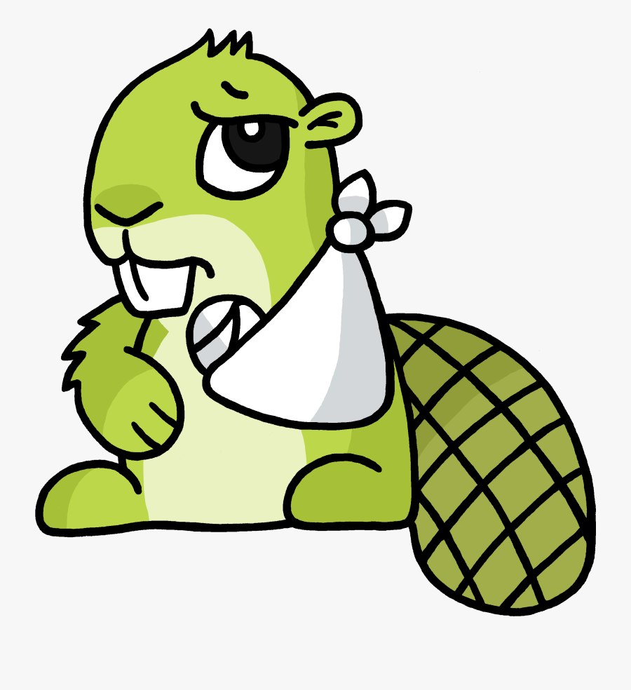 Green,cartoon,clip Art,fictional Character,line - Adsy Beaver Clipart ...