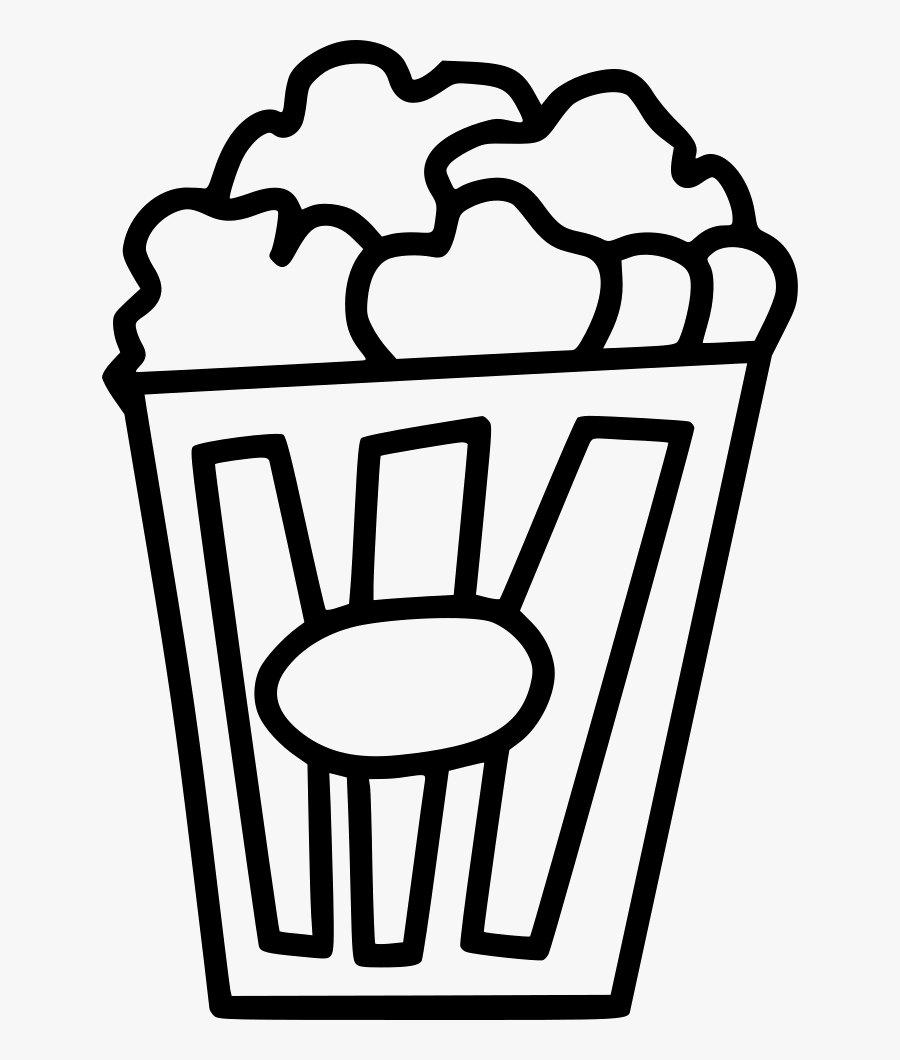 Popcorn Theatre Movie Break Snack Entertainment - Movie Icon Doodle Png ...