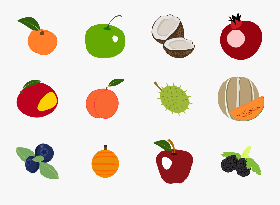 Fruit Icons Pack 2 Clip Arts - Transparent Background Fruit Icon ...