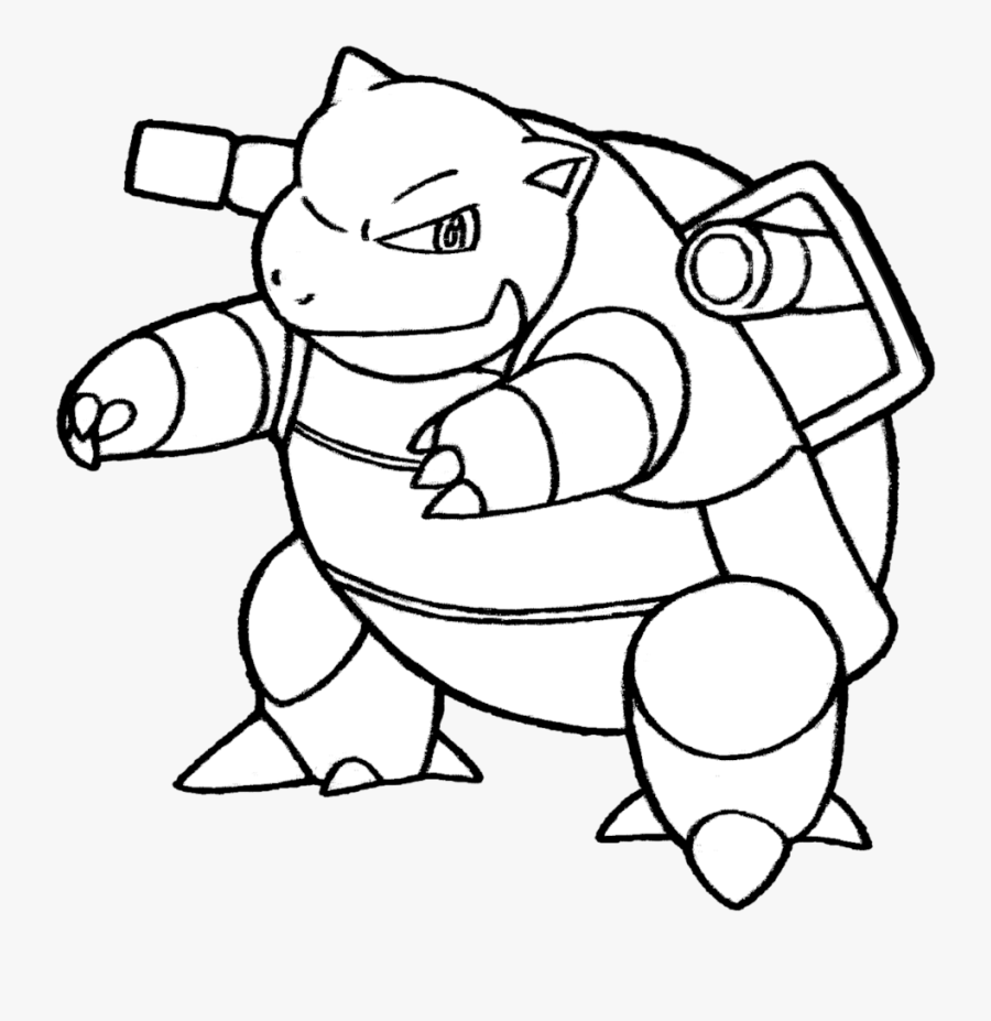 Blastoise Drawing - Black And White Blastoise , Free Transparent ...