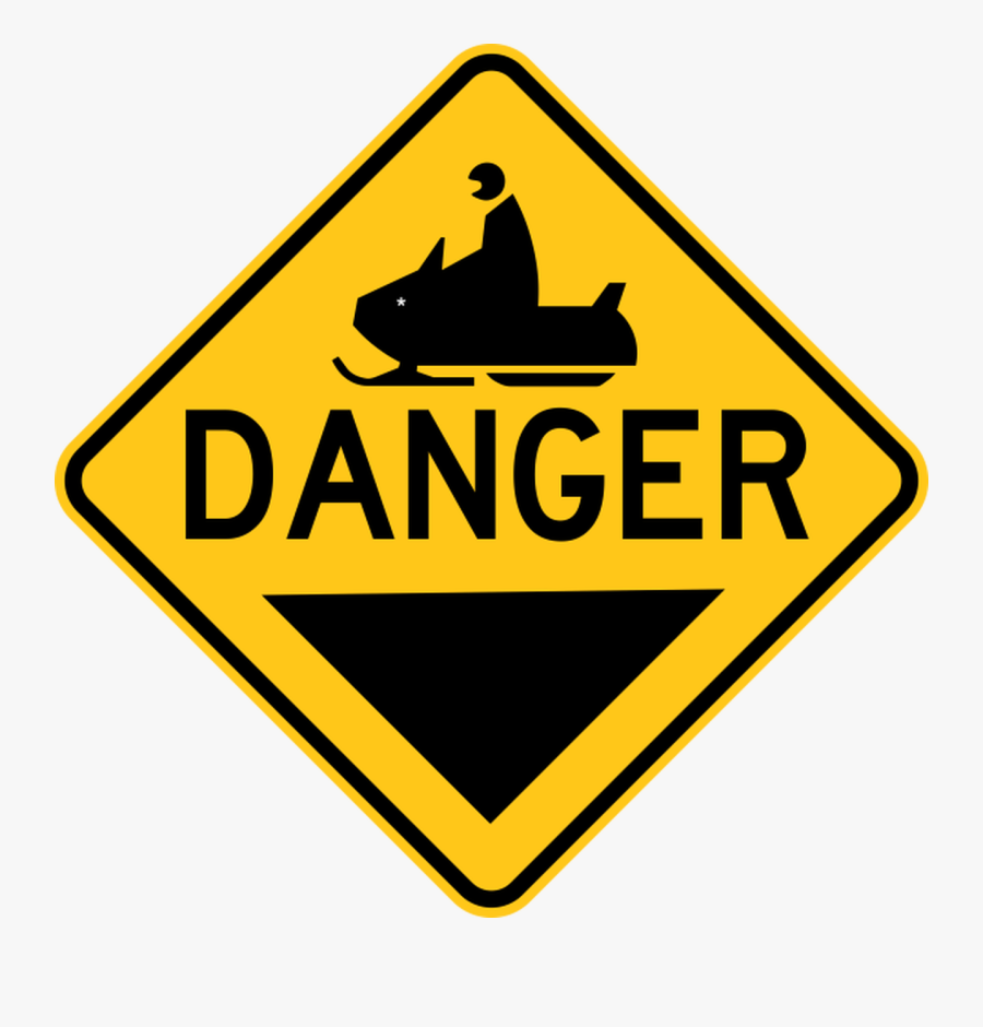Snowmobile Danger Warning Trail Sign Yellow - Traffic Sign , Free ...