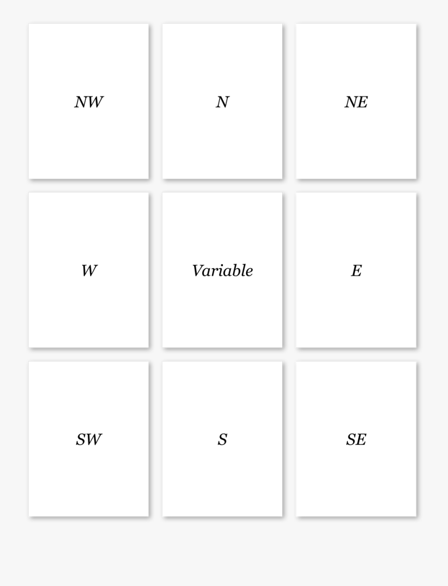 Wind Directions Diagram - A4 Paper Divided Into 9 , Free Transparent ...